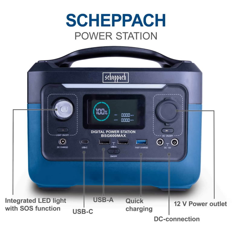 Portable power station BSG600 MAX, Scheppach - Portable power stations ...
