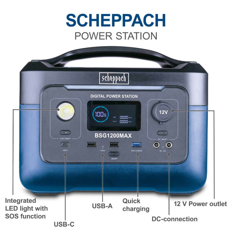 Portable power station BSG1200 MAX, Scheppach - Portable power stations ...