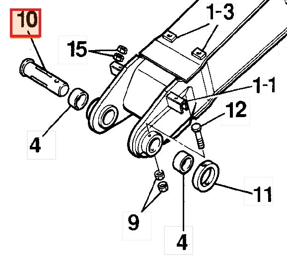 Pin boom pivot, JCB - Pins and bushes