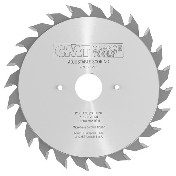 FLAT ADJUSTAB.SCORING BLADE 120X2.8-3.6X20 Z24, CMT - Sawblades for wood