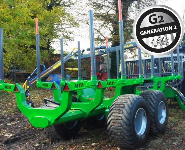 Forestry trailer with crane 4WD T12G2 C7,0, Farma