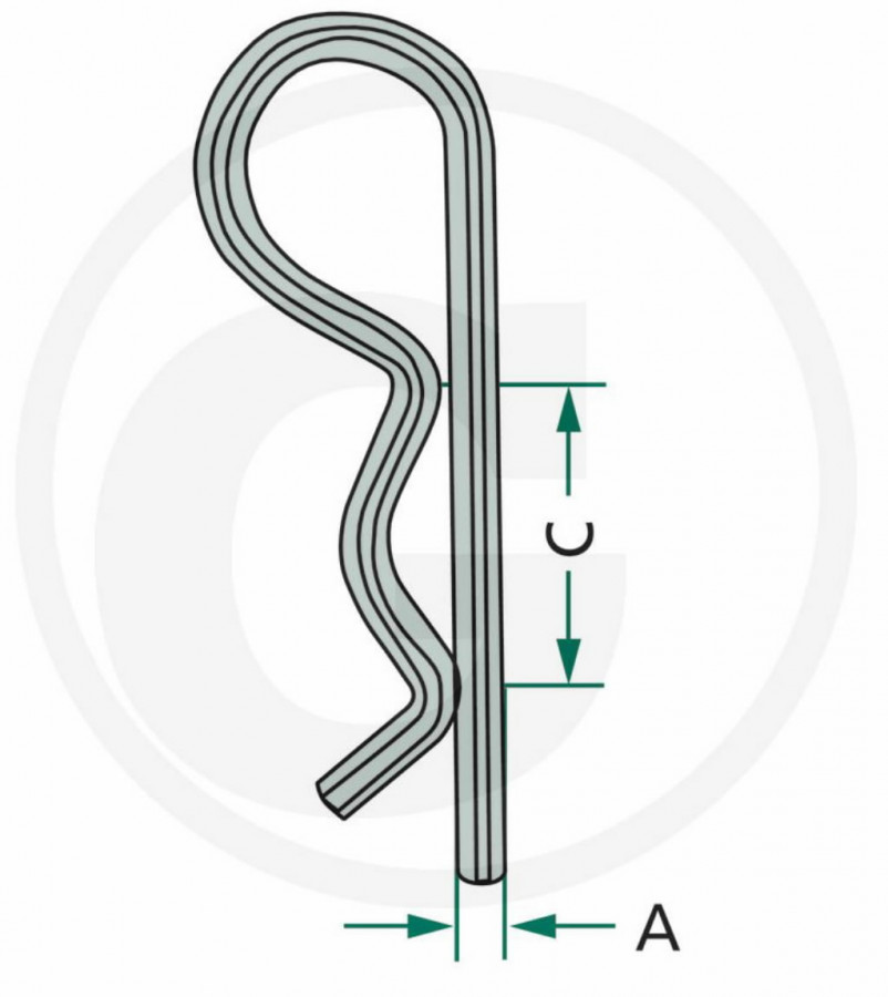 R-clip set 5pcs 8MM 30-45MM 8 mm, Granit