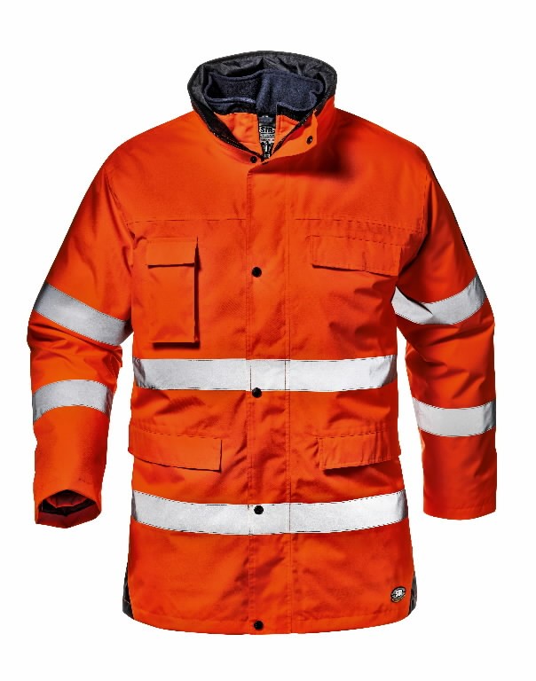 Hi. vis winterjacket Motorway split, orange, 3XL, Sir Safety System - Hi-vis winter jackets