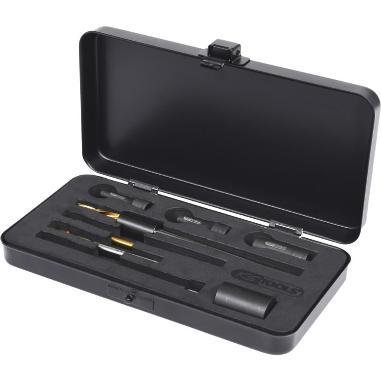 Universal glow plug drill out kit M10 x 1.0, 8 pcs, KS Tools | Stokker ...