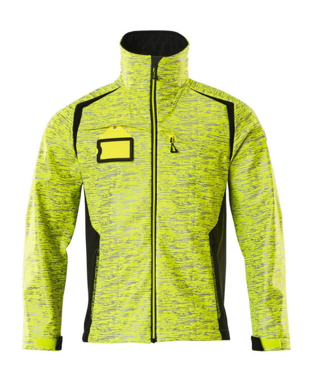 Hi-vis softshell jaka Accelerate Safe, dzeltena/melna, XL, Mascot ...