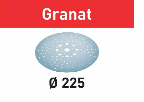Velcro grinding disc Granat 128 holes 5pcs 225mm P80, Festool - Velcro ...