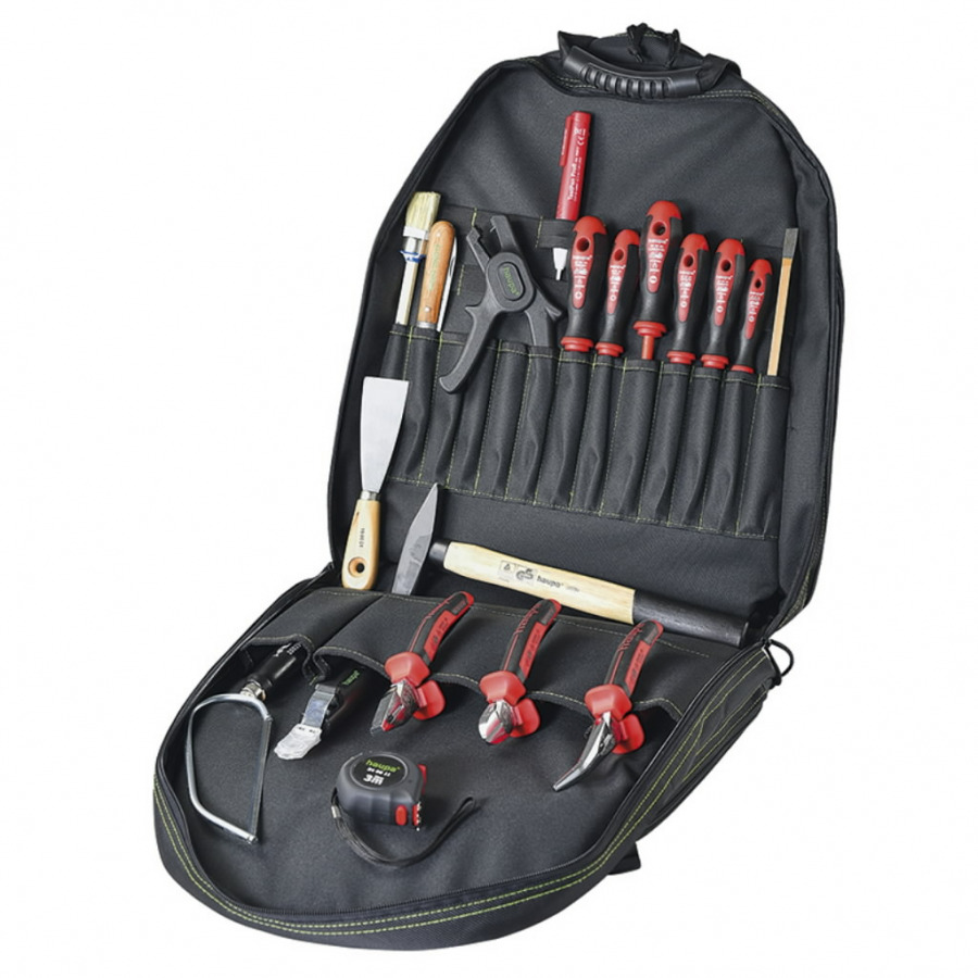 Tool backpack BASIC PLUS 1000 V 19 pcs, Haupa | Stokker- tools ...