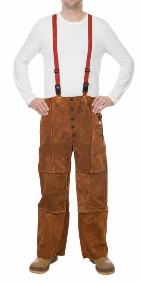 Leather welding pants brest protection XL, Weldas | Stokker Leather welding pants brest protection XL, Weldas | Stokker