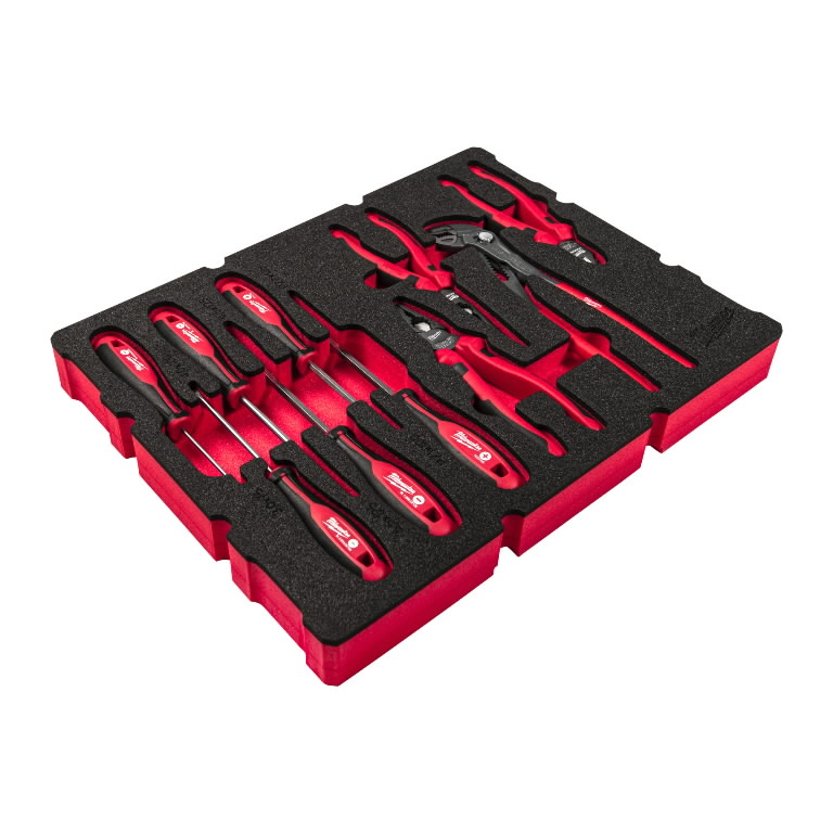 PLIER & S.DRIVER FOAM INSERT DRAWER 10 pcs, Milwaukee | Stokker- tools ...