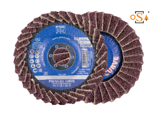 Flap grinding disc non-woven PVL-R POLIVLIES-CURVE 125mm P180, Pferd ...