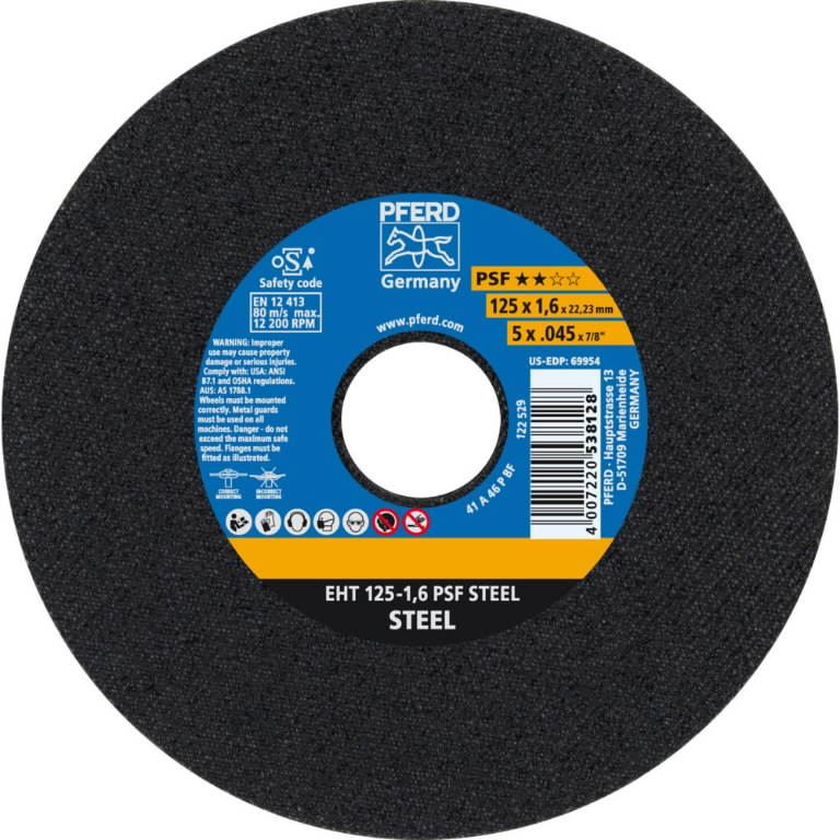 Cut-off wheel PSF Steel 125x1,6mm, Pferd - Cutting discs for metal and ...