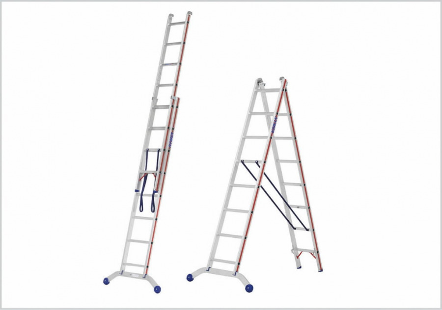Combination ladder 2x8 steps 2,39/4,07m 6045, Hymer | Stokker ...
