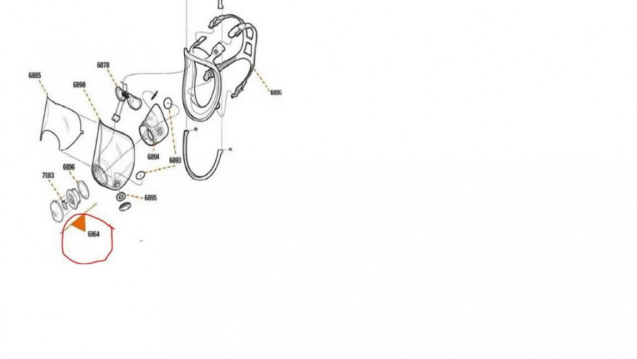 Centre Adapter Assembly 6864 for Full Face Mask 6000 Series 7000002178 ...