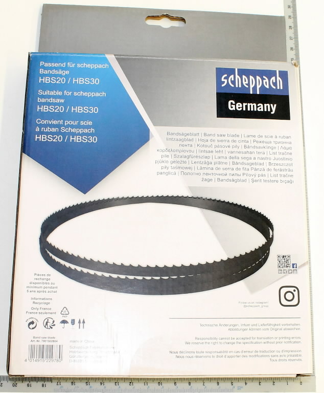 Bandsaw blade HBS20/30 1400 x 6.4 x 0.4 mm / 6 TPI, Scheppach | Stokker ...