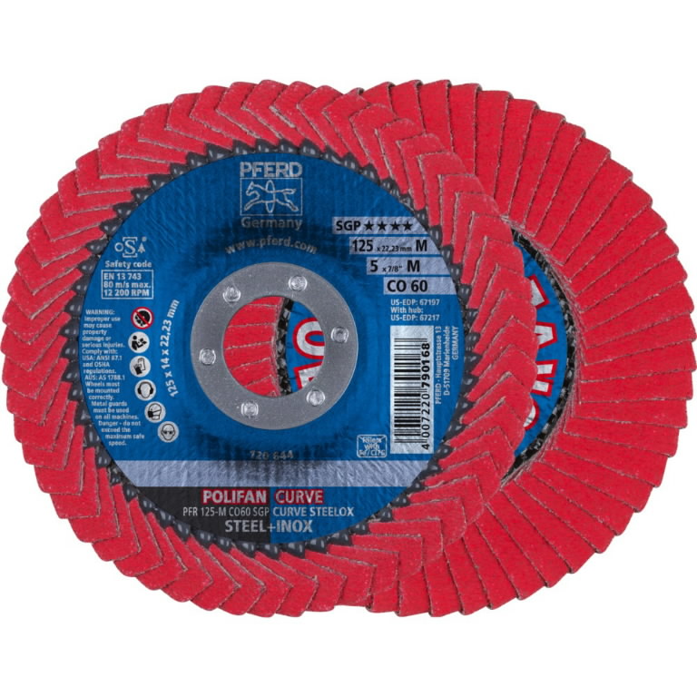 Lapelinis šlifavimo diskas SGP CURVE STEELOX PFR 125mm CO60, Pferd | Stokker - įrankiai ...