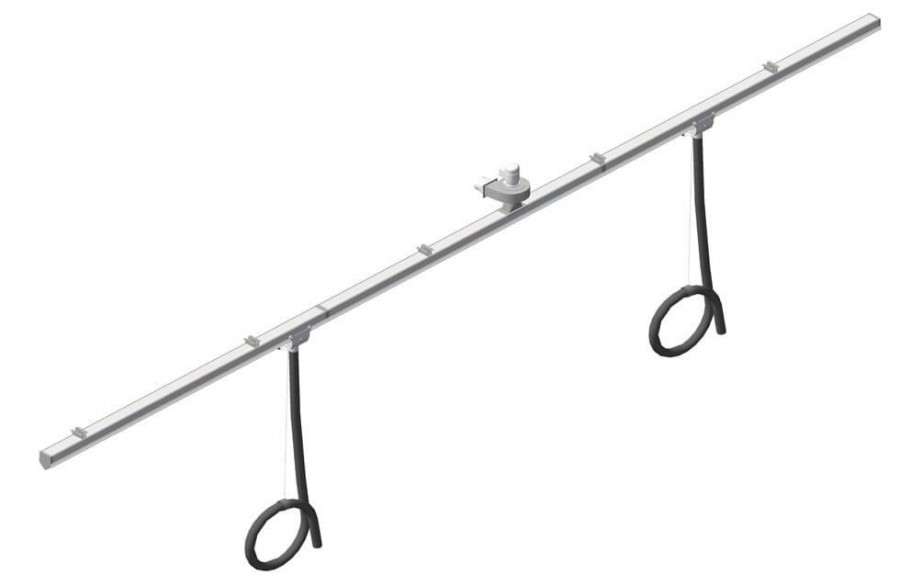 Exhaust extraction kit 20m rail with 2 sliding trolleys, Worky ...